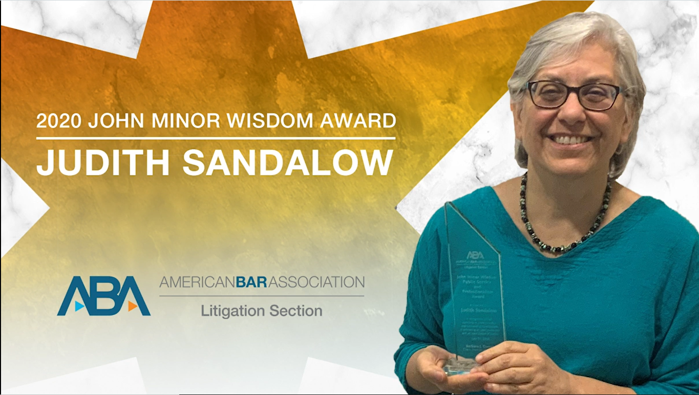 Judith Sandalow Honored with ABA John Minor Wisdom Award - Children’s ...